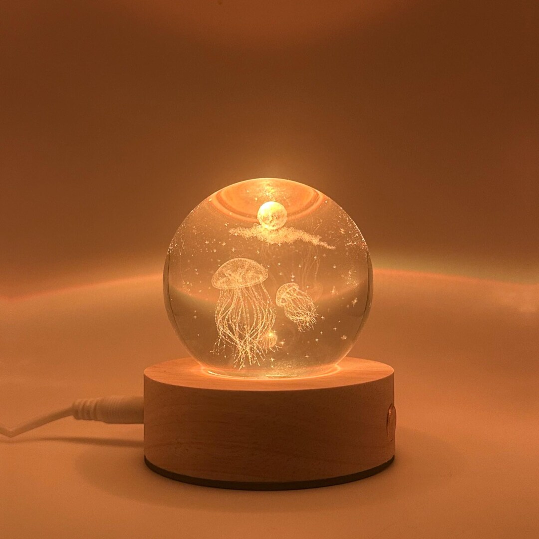 Jellyfish Crystal Ball, Aquatic Crystal Ball, Under the Sea Crystal ...