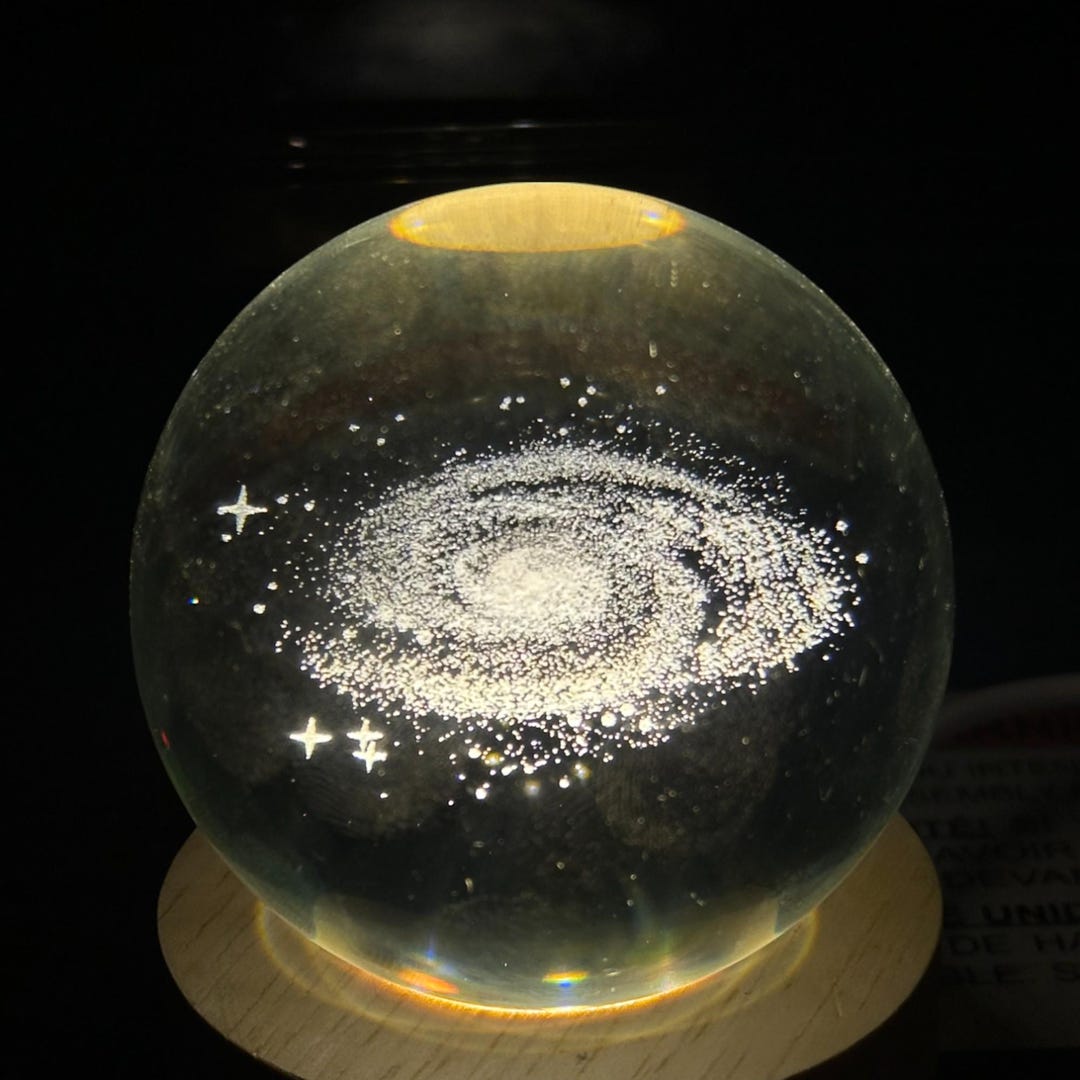 Engraved Milky Way Crystal Ball Night Light: Solar System Globe Lamp - Etsy
