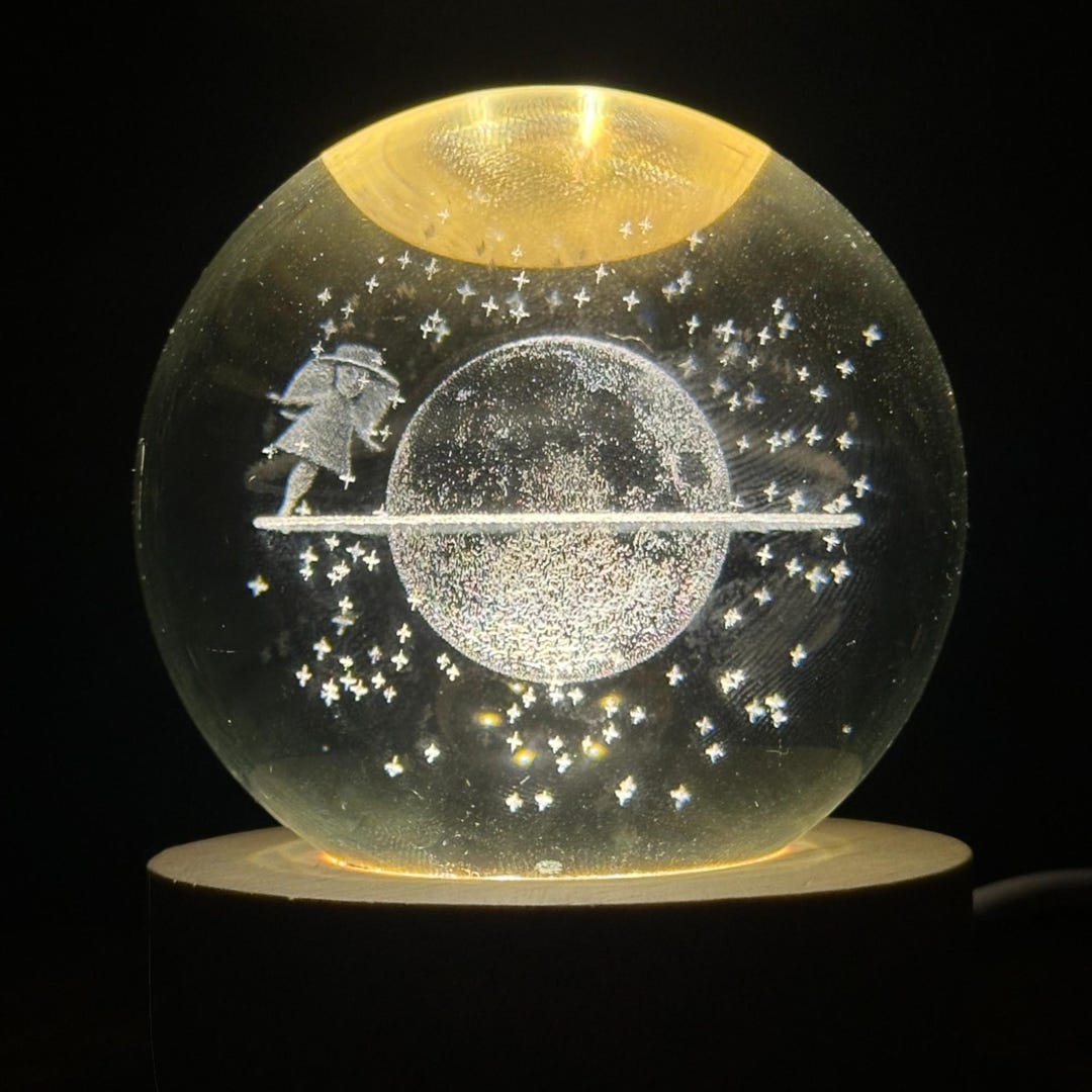 Palla Di Neve, Snow Globe, 3d Crystal Ball, Luna Lampada, Lamp, Space ...