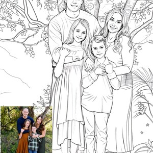 Digital Custom Drawing Portrait, Personalised Family Portrait, Cartoon ...