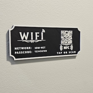 Wifi Password Sign With QR Code & NFC: Airbnb Guest Wall Decor - Etsy