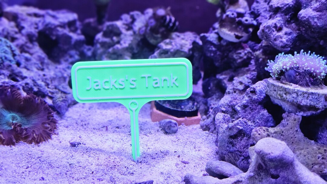 Custom 3D Printed Fish Tank Sign – Glow Under Aquarium Lights ...