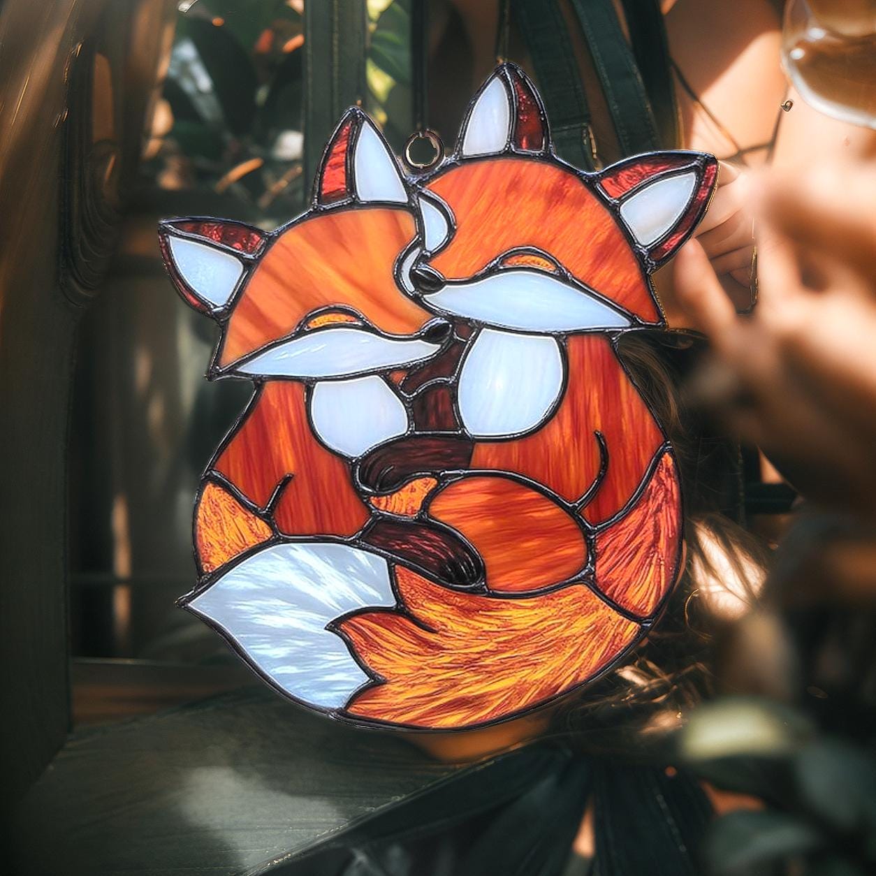Fox on Book Suncatcher, Window Hanging, Fox Home Decor, Fox Book Decor ...