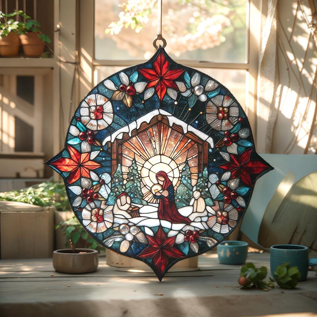 Maria Mother Suncatcher, Religious Virgin Mary Acrylic Window Hanging ...