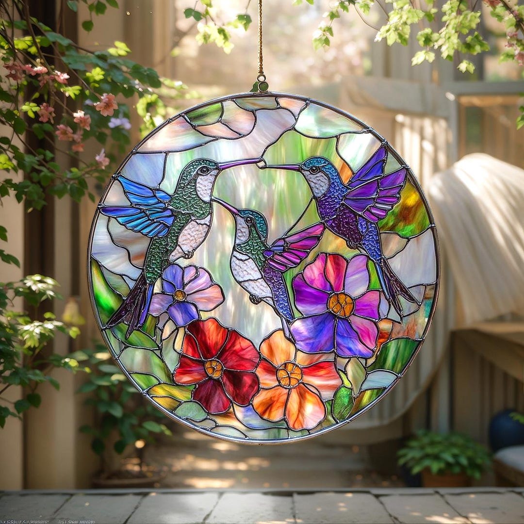 Hummingbird Suncatcher Art, 2D Acrylic Window Hanging, Bird Lover Gift ...