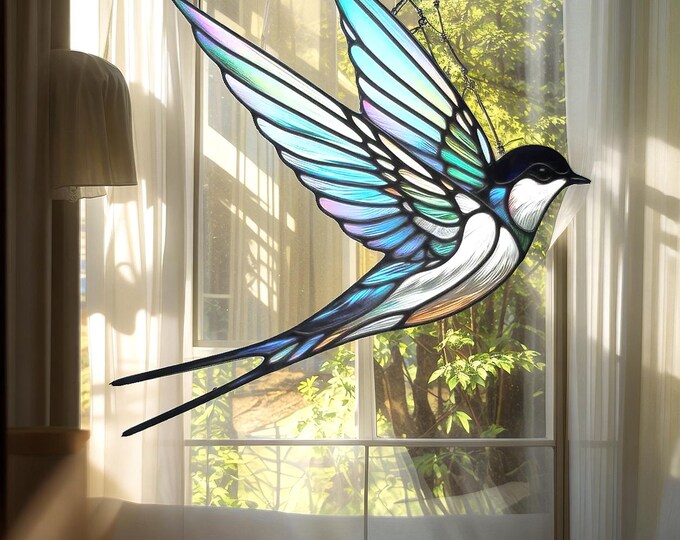 Charming Flying Swallow ACRYLIC Window Hanging, Swallow Lover Decor ...
