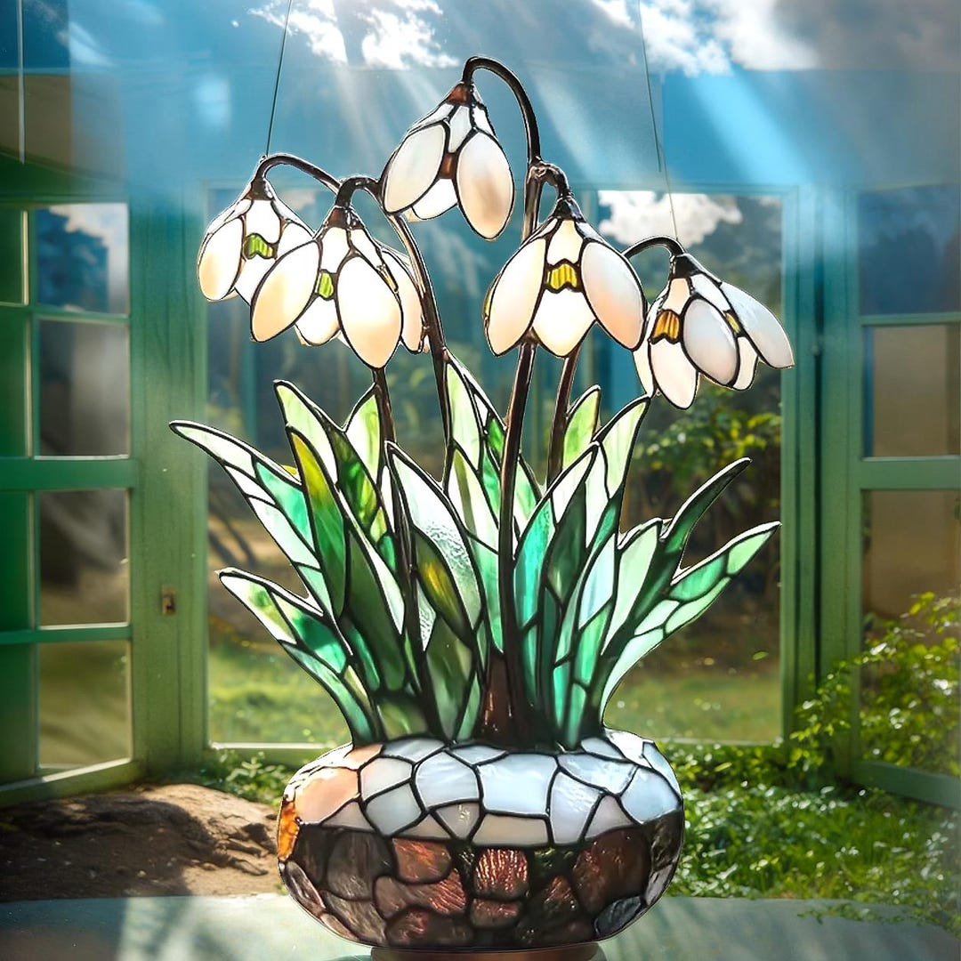 Snowdrop Suncatcher - Stained Glass Effect Acrylic Window Hanging ...