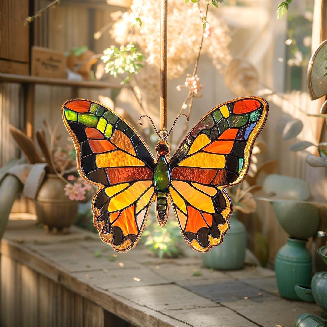 Monarch Butterfly Acrylic Suncatcher, Window Hanging Light Catcher ...