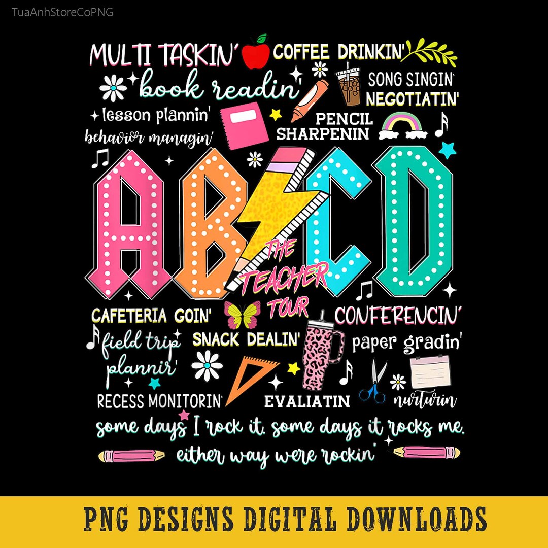 ABCD Teacher Tour Funny Png, 100th Day Teachers, Teacher Tour Png ...