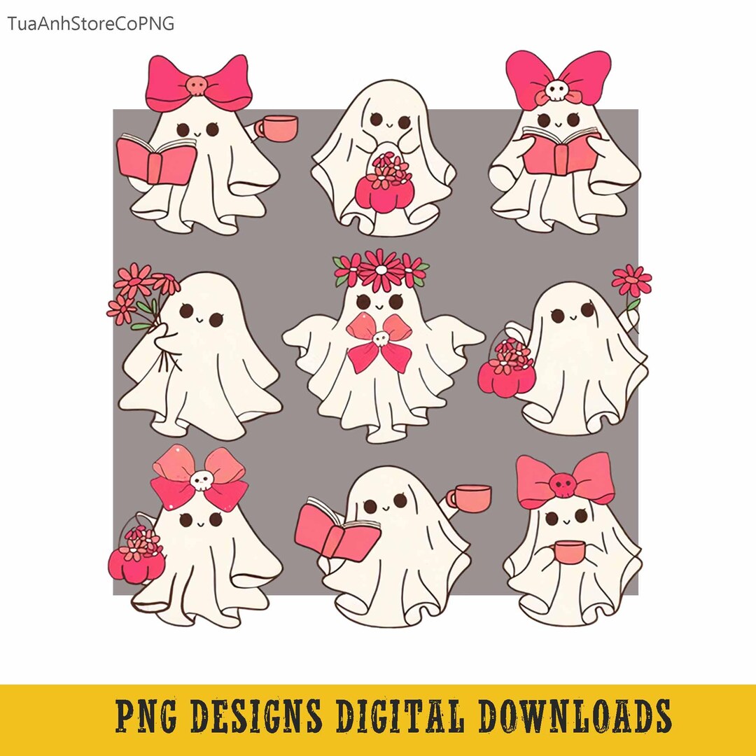 Pink Ghost Coquette Bow PNG, Halloween Cute Pink Ghost, Boo Boo Crew ...