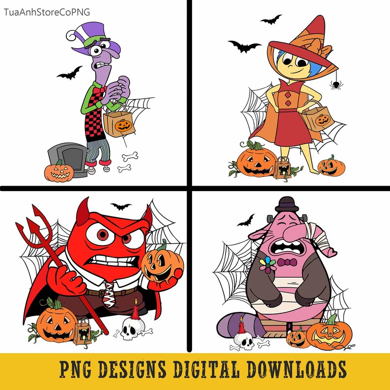 4 File Inside Out Halloween PNG, Inside Out, Inside Out PNG, Anger, Joy ...