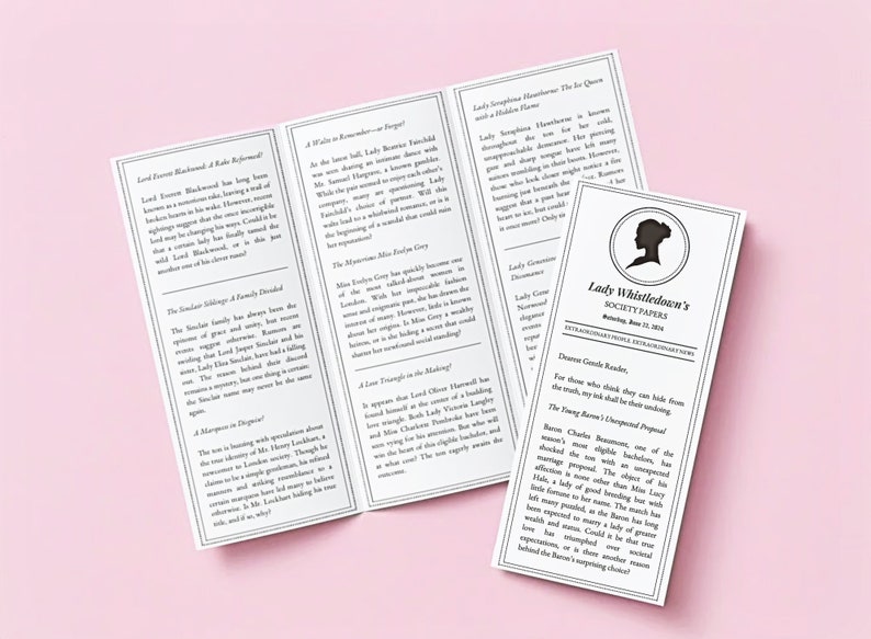 EDITABLE Lady Whistledown Inspired Canva Template - Etsy