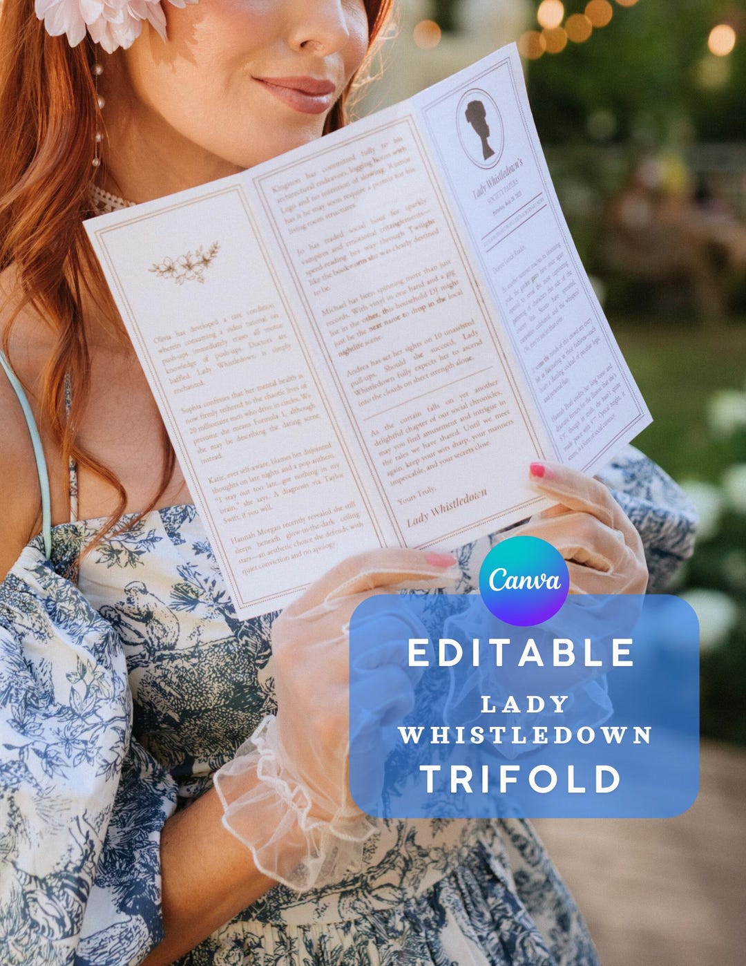 EDITABLE Lady Whistledown Inspired Canva Template - Etsy