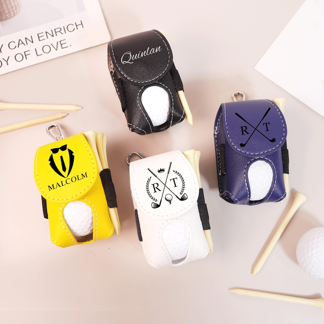 Personalized Leather Golf Ball Bag Gift, Women Gift, Groomsmen Gifts ...