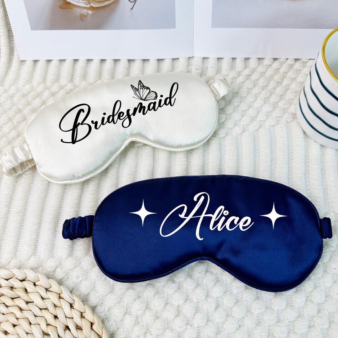 Personalized Eye Mask, Satin Sleep Mask, Bridesmaid Gift, Bachelor ...