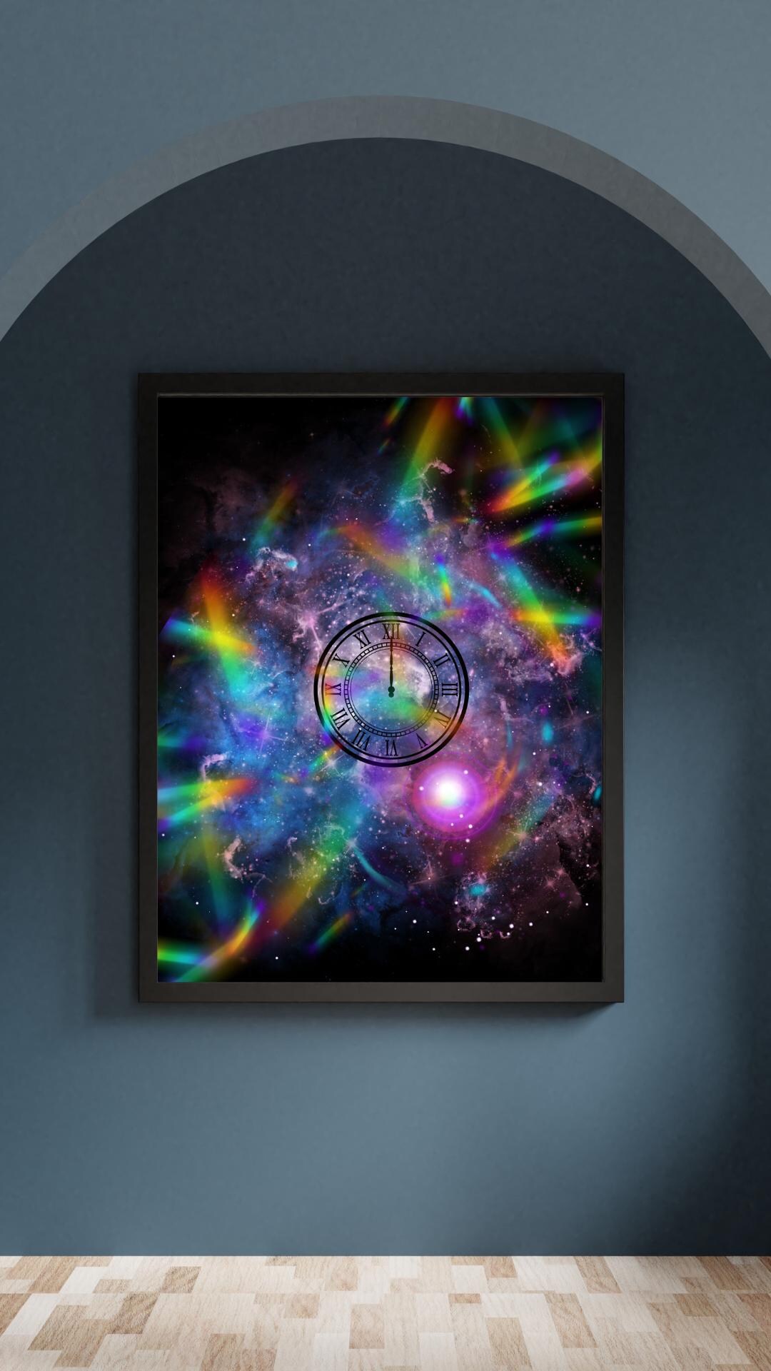 Time Travel Clock Art Design Art Print Digital Product Home Aesthetic ...