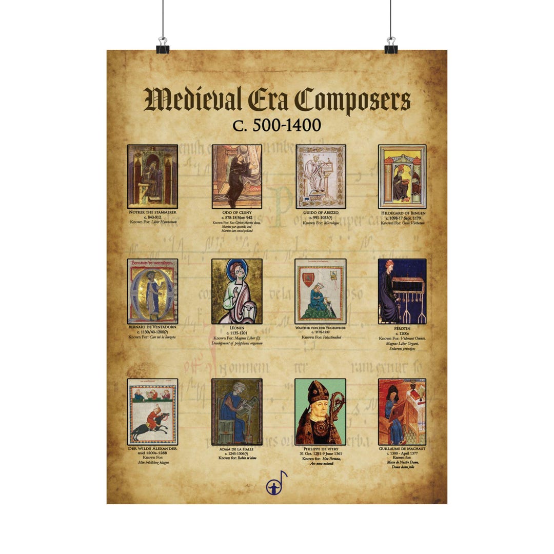 Medieval Composers Poster: Music History Educational Wall Art - Etsy