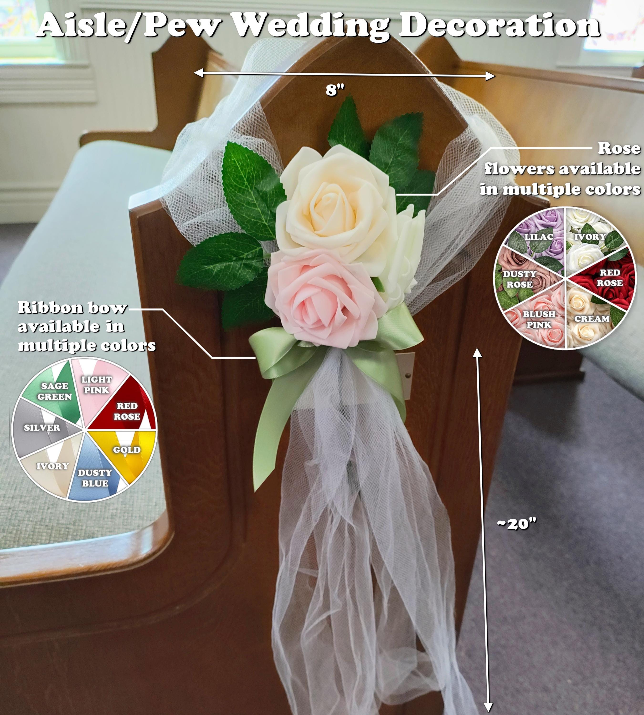 10x Wedding Pew Decorations Aisle Decoration Flower Arrangements ...