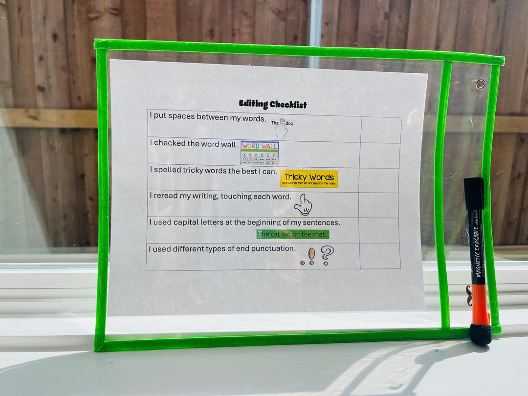 Student Editing Checklist - Etsy