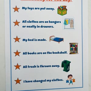 Kids Clean Room Checklist - Etsy
