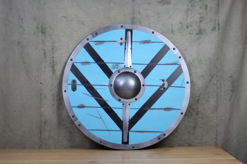 Lagertha Wooden Viking Shield Norse Warrior Cosplay Prop Handcrafted Viking Shield for Wall ...