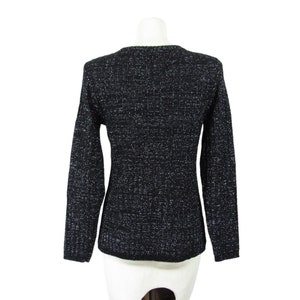 Vintage 1970s Black & Silver Metallic Thread Sweater/ Glam Disco Ribbed ...