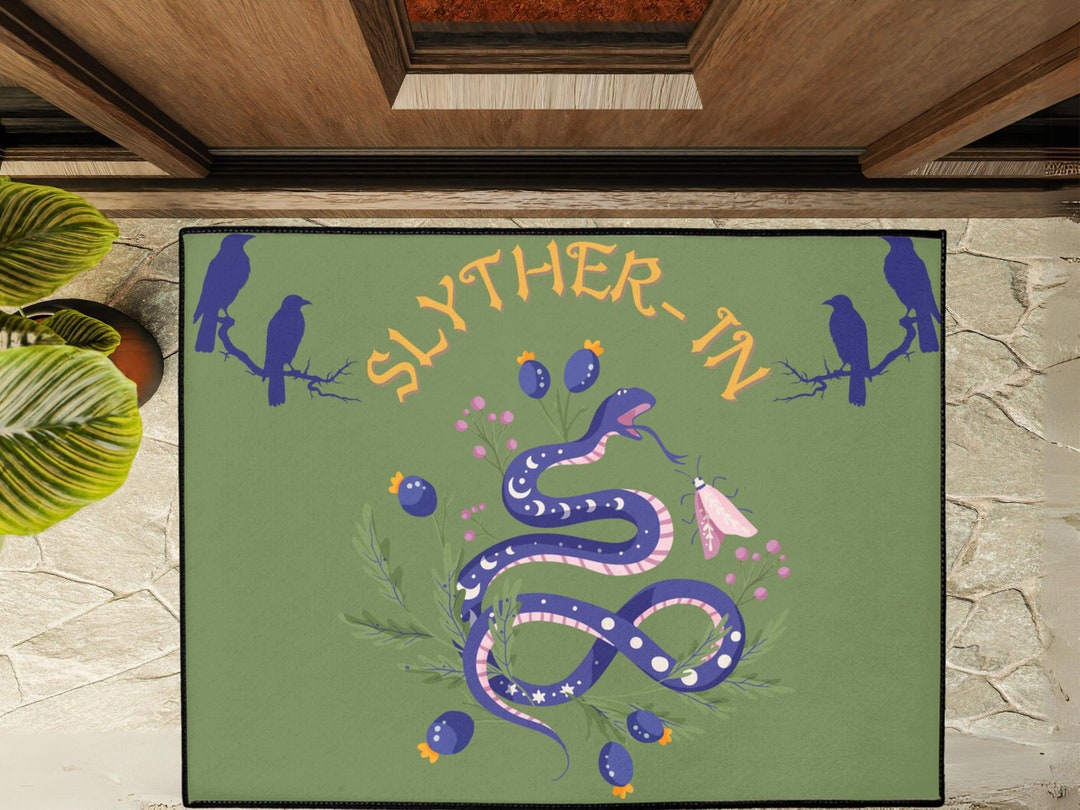 SLYTHER-IN Snake Housewarming Gift Open Slyther-in Door Welcome Mat ...