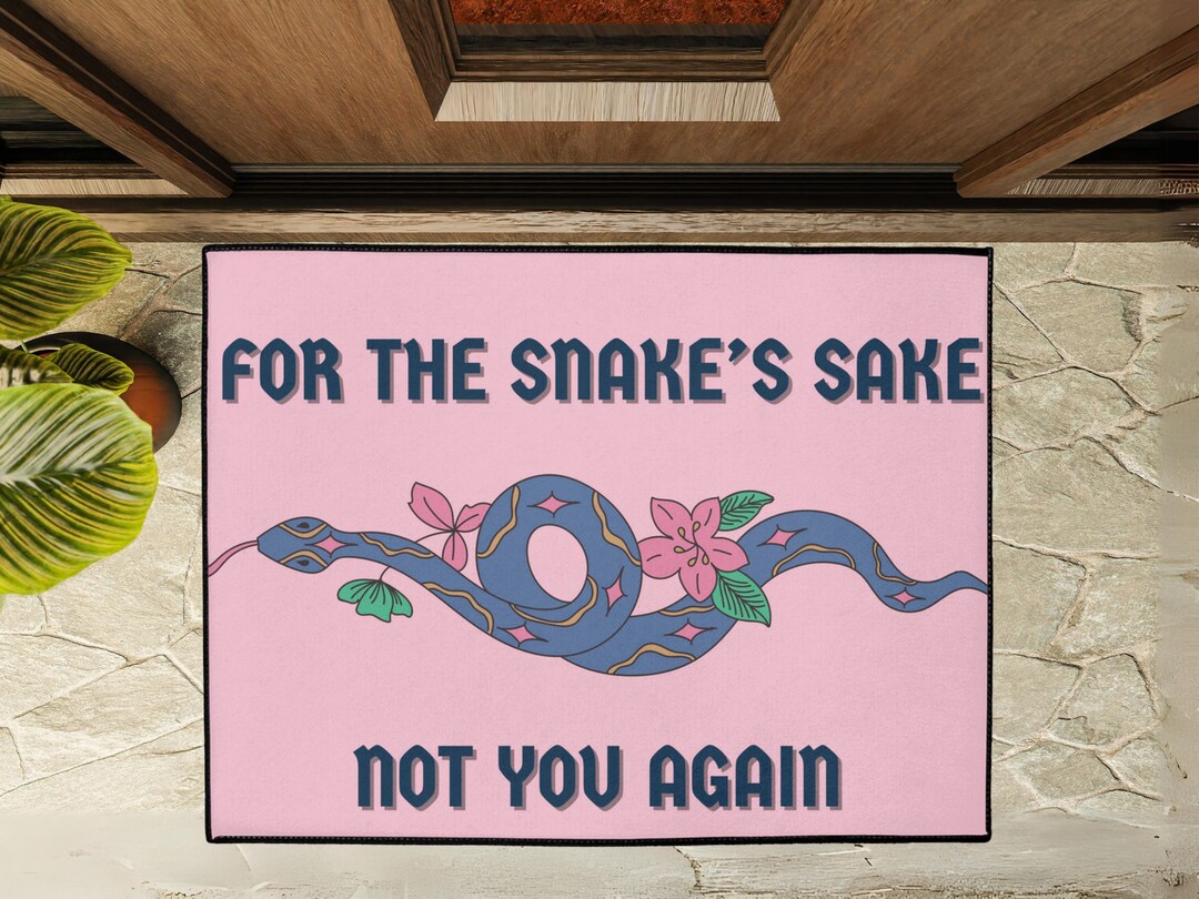 Black Snake Cootagecore Doormat Black Aesthetic Dorm Entry Rug Pink ...