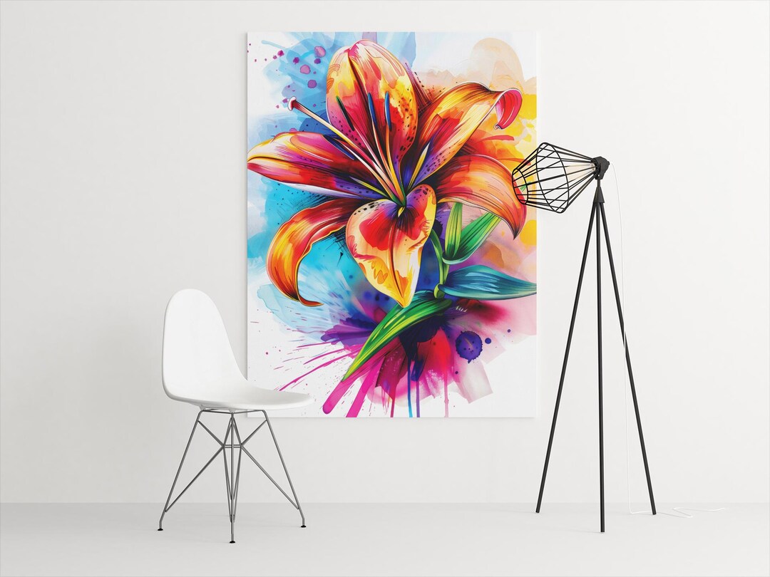 Lily Watercolor Painting, Fantasy Flowers Drawing Art, Lily Watercolor ...