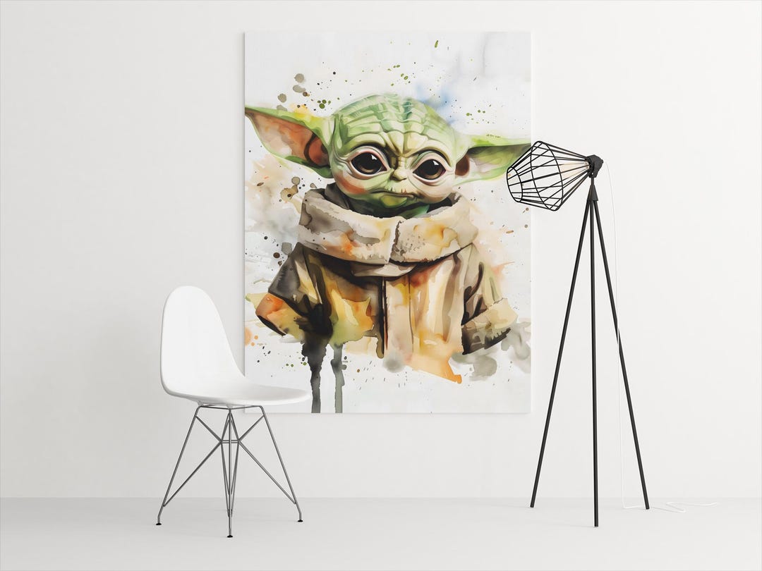 Grogu Star Wars Art, Grogu Painting Watercolor, Grogu Poster, Baby Yoda ...