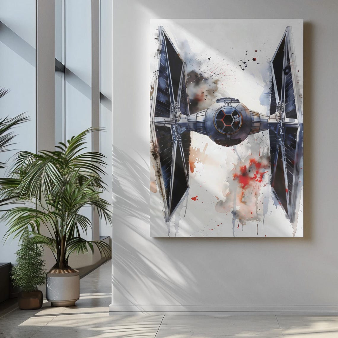 Tie Fighter Star Wars Art, Tie Fighter Painting Watercolor, Tie Fighter Poster, Tie Fighter ...