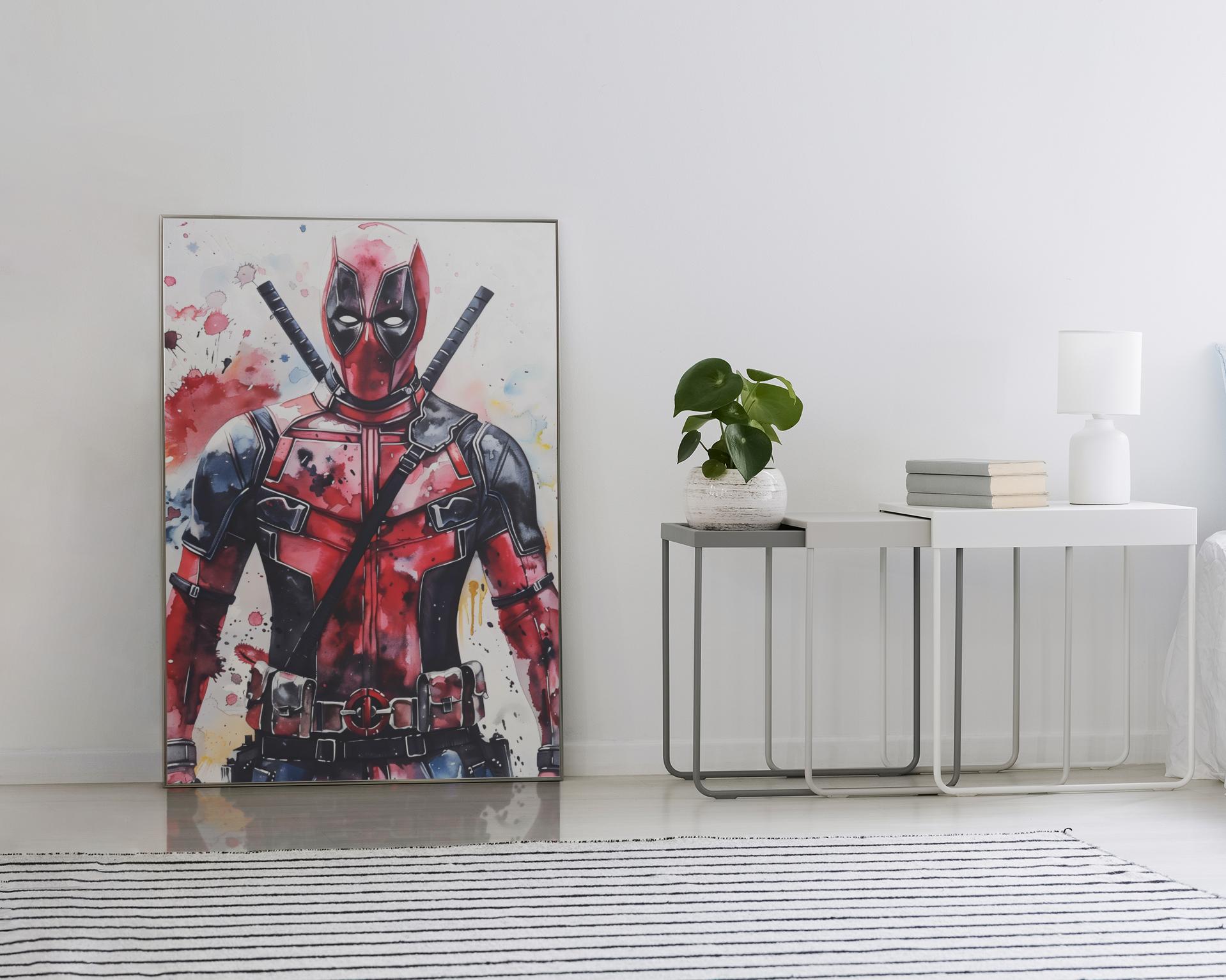 Deadpool Poster, Marvel Deadpool Watercolor Art Print, Deadpool ...