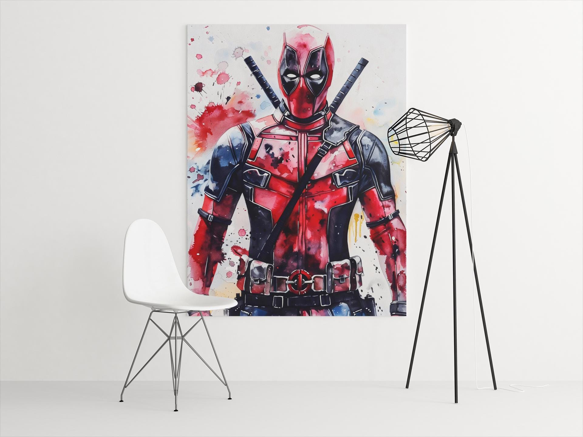 Deadpool Poster, Marvel Deadpool Watercolor Art Print, Deadpool ...