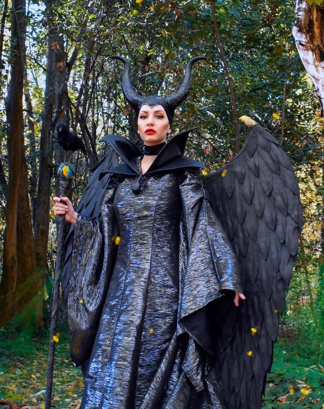 Witch Maleficent Costume, Halloween Witch Costume - Etsy