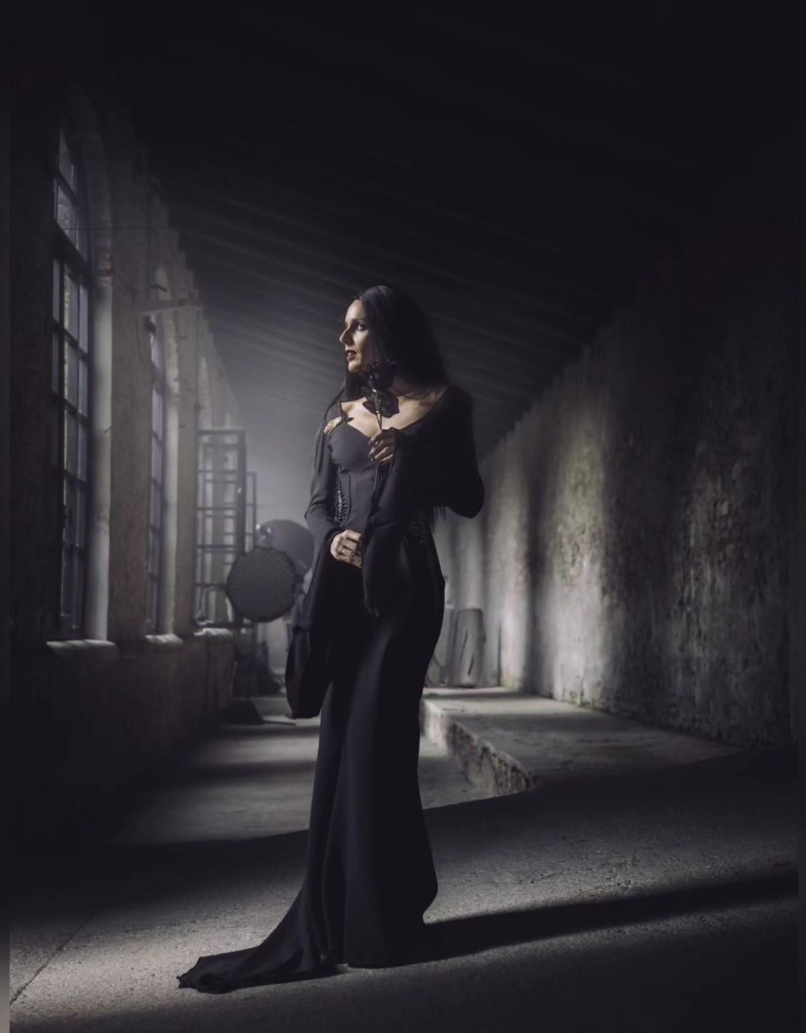 Morticia Gothic Black Dress, Halloween Witch Gothic Dress, Halloween ...