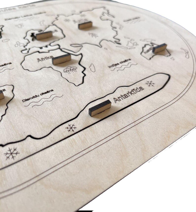 Wood Map World of Adventures: Map for Young Explorers - Etsy