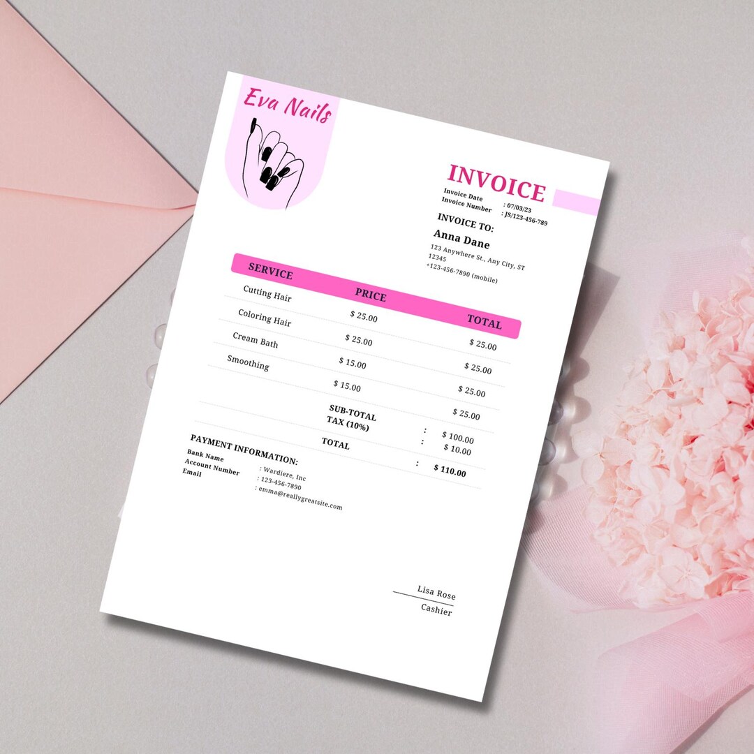 Invoice Template Beauty Business Invoice, Small Business Template ...