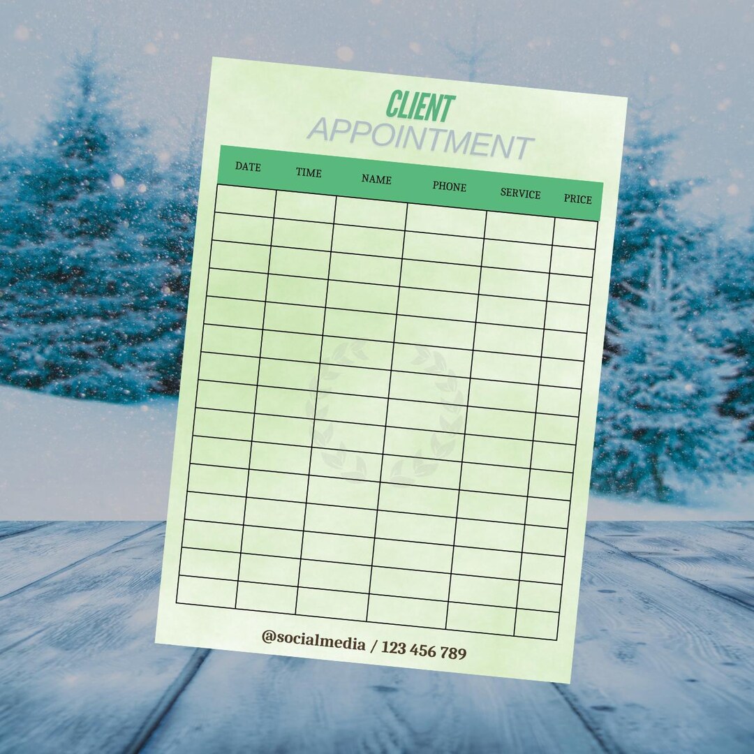 Salon Appointment Template Editable , Client Consultation Record, Spa ...