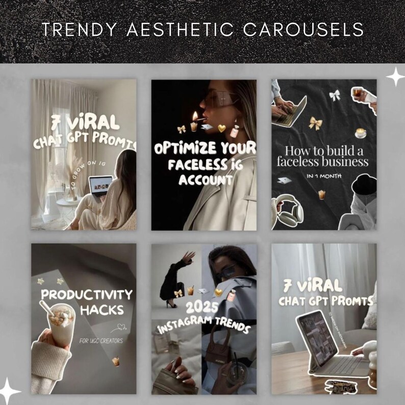 240+ Instagram Carousel Aesthetic Templates | MRR PLR | Tiktok ...