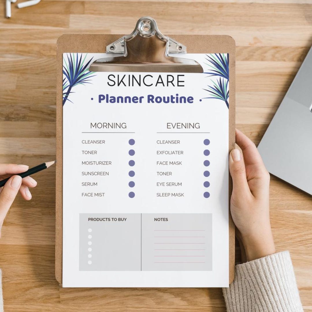 Skincare Routine Planner Printable Daily Skincare Tracker Beauty Self ...