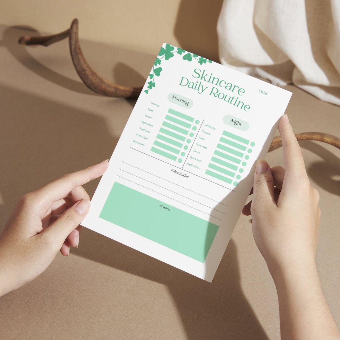 Daily Skincare Checklist Printable Beauty Routine Tracker Editable ...