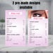 Eyelash Price List Template | Eyelash Extension Lash | Salon Pricing ...