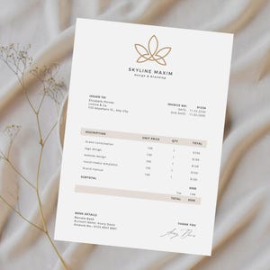 Modern Invoice Template: Editable Small Business Form (digital Download ...