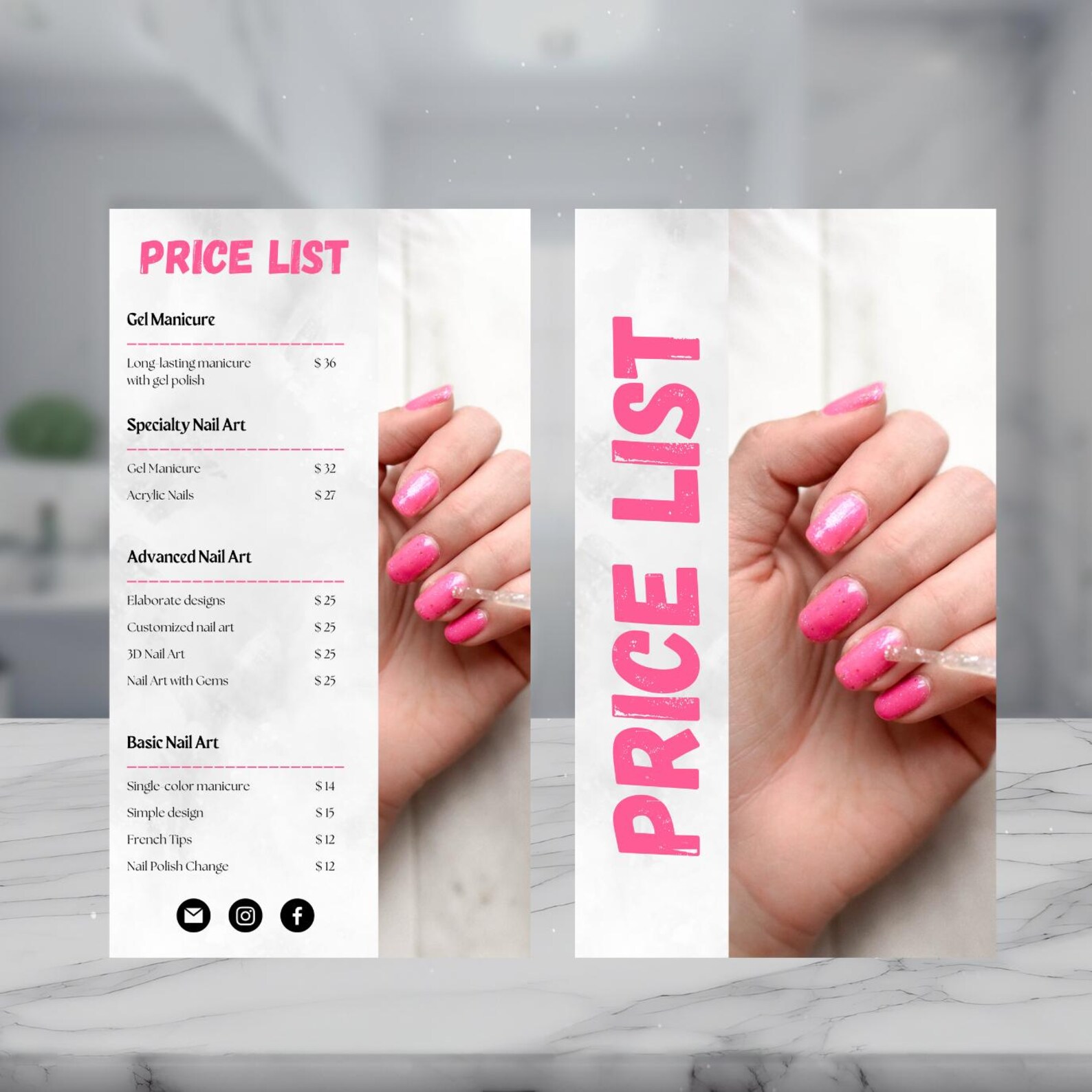 Nail Salon Price List Template | Editable & Printable | Modern Beauty ...