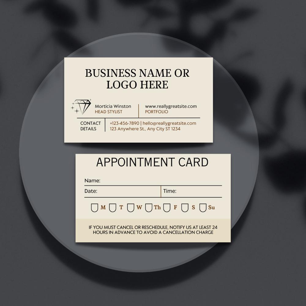 Retro Appointment Card Template: Simple Style, Editable in Canva ...