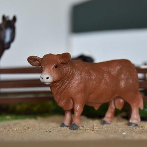 Limousin Red Bull, Realistic Toy Farm Cow, UK, Plastic, Kids Farm ...