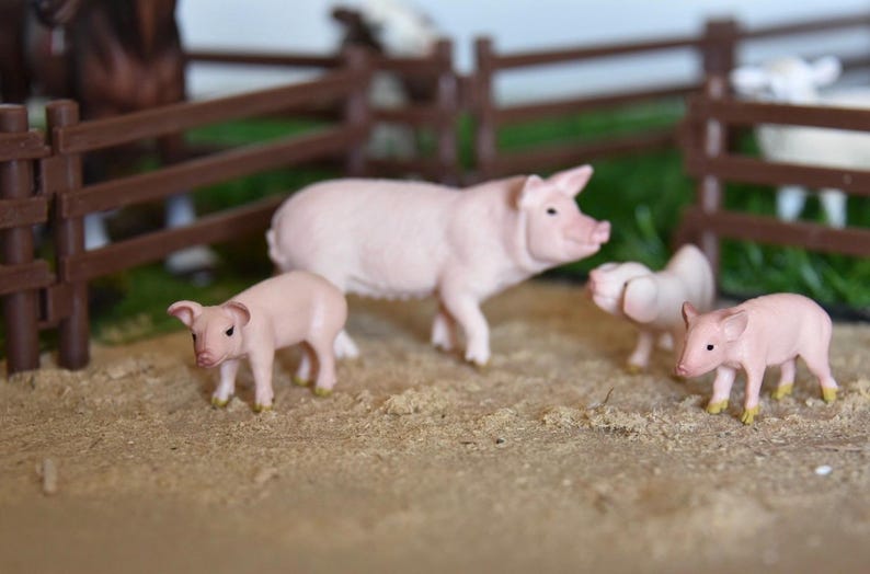 Pig Toy Set | Sow and Piglets | Pink Pigs | Farm | Pretend Play ...