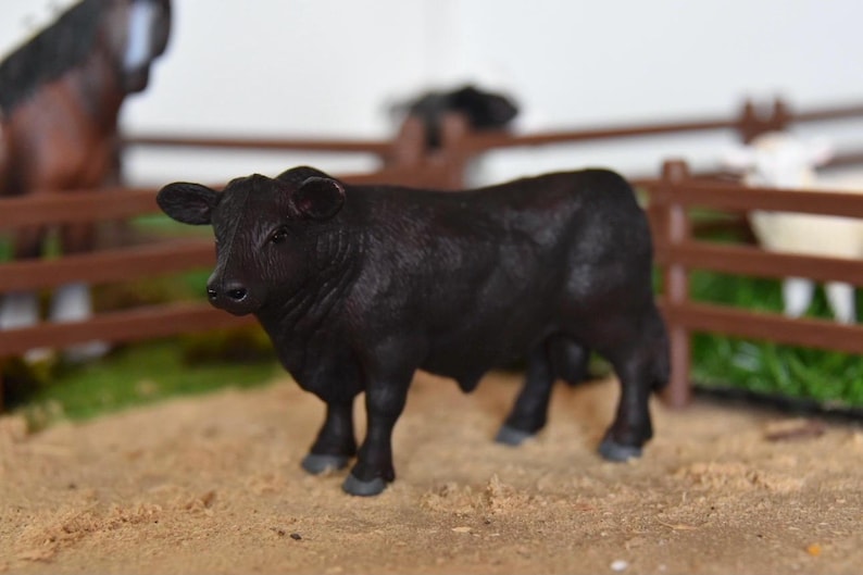 Black Angus Bull, Realistic Toy Farm Cow, UK, Plastic, Kids Farm Animal ...