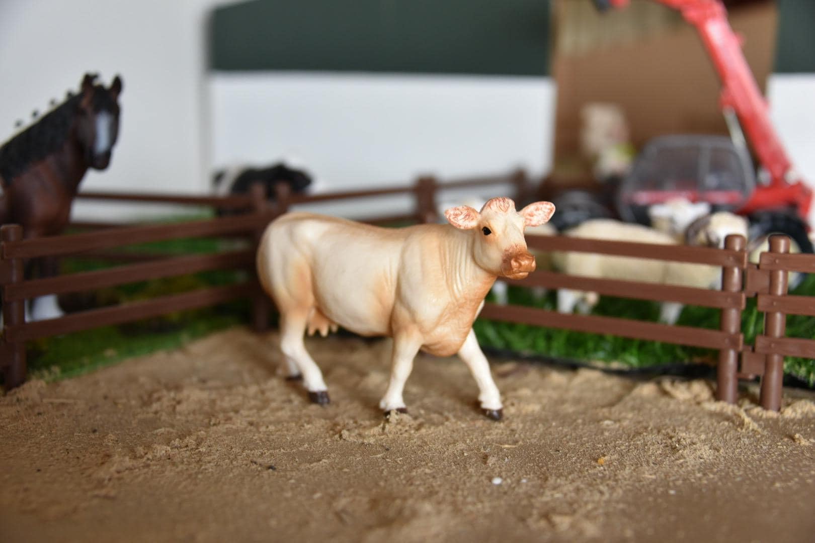 Charolais White Cow and Calf, Realistic Cow Toy Set, UK, Plastic, Kids ...