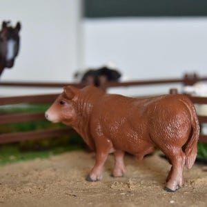 Limousin Red Bull, Realistic Toy Farm Cow, UK, Plastic, Kids Farm ...